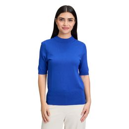Kurzarmshirt Betty Barclay "Damen kurzarm", Damen, Gr. 48, blau (adria), Strick, Obermaterial: 80% Viskose, 20% Polyamid, figurbetont normal, Shirts