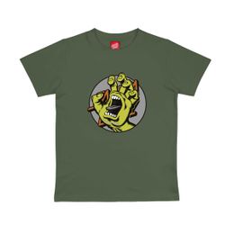 T-Shirt Santa Cruz "YOUTH HAND DOT FRONT T-SHIRT", Jungen, Gr. 11/12 (146), schwarz moss, Obermaterial: 100% Baumwolle, Shirts T-Shirt