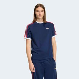 T-Shirt adidas originals "3S TEE", Damen, Gr. L, night indigo, better scarlet, wei&szlig;, Obermaterial: 100% Baumwolle, Shirts T-Shirt