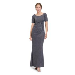 Abendkleid Vera Mont "Damen im Glitzer-Look", Damen, Gr. 38, Normalgr&ouml;&szlig;en, blau (dunkelblau, grau), Jersey, Obermaterial: 87% Polyamid, 9% Polyester, 4% Elasthan. Futter: 100% Polyester, figurbetont lang, Carmenausschnitt, Kleider Abendkleid
