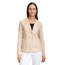 Kurzblazer Betty Barclay "Damen langarm", Damen, Gr. 48, beige, Obermaterial: 33% Baumwolle, 33% Polyester, 18% Viskose, 14% Leinen, 2% Elasthan, tailliert normal, Blazer Kurzblazer, Material
