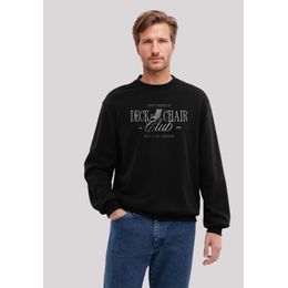 Sweatshirt F4NT4STIC "Deck Chair Club Knut und Jan", Herren, Gr. S, schwarz, Obermaterial: 80% Baumwolle, 20% Polyester, regular fit, Rundhals, ohne B&uuml;ndchen, Sweatshirts Sweatshirt, Osteee Kollektion, Urlaub, Ahoi Moin