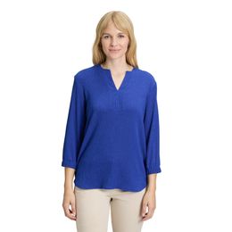 Schlupfbluse Betty Barclay "Damen mit Struktur", Damen, Gr. 48, blau (adria), Obermaterial: 99% Polyester, 1% Elasthan, figurumspielend normal, V-Ausschnitt, Blusen Schlupfbluse