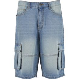 Shorts Urban Classics "Urban Classics Relaxed Denim Cargo Shorts", Herren, Gr. 38, Normalgr&ouml;&szlig;en, new light blau dirty washed, 100% Baumwolle, unifarben, relaxed fit, Hosen Shorts