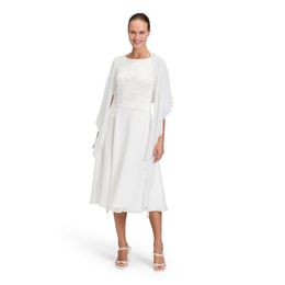 Multifunktionstuch Vera Mont "Damen mit Volant", Damen, Gr. L, rohwei&szlig;, Chiffon, Polyester, festlich, Modet&uuml;cher Multifunktionstuch