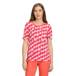 Kurzarmshirt Betty Barclay "Damen mit Print", Damen, Gr. 38, rot (rot, wei&szlig;), Jersey, Obermaterial: 95% Viskose, 5% Elasthan, tailliert normal, Rundhals, Shirts, Rippb&uuml;ndchen