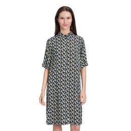 Hemdblusenkleid Betty Barclay "Damen mit Aufdruck", Damen, Gr. 36, Normalgr&ouml;&szlig;en, bunt (dunkelblau, gr&uuml;n), Obermaterial: 100% Viskose, figurumspielend kurz, Kleider