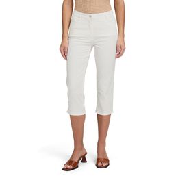 Stoffhose Betty Barclay "Damen Slim Fit", Damen, Gr. 40, Normalgrößen, weiß (rohweiß), Obermaterial: 97% Baumwolle, 3% Elasthan, Basic, slim fit 3/4-Länge, Hosen Stoffhose, Saumschlitz