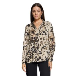 Longbluse Betty Barclay "Damen langarm", Damen, Gr. 44, beige (beige, taupe), Obermaterial: 100% Viskose, figurumspielend normal, V-Ausschnitt, Blusen Longbluse