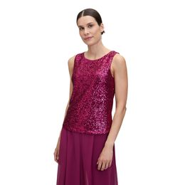 Blusentop Vera Mont "Damen ohne Arm", Damen, Gr. 46, rosa (sweet berry), Obermaterial: 93% Polyester, 7% Elasthan; Futter: 92% Polyamid, 8% Elasthan, figurbetont normal, Rundhals, Blusen Blusentop