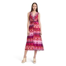 Midikleid Cartoon "Damen ohne Arm", Damen, Gr. 44, Normalgr&ouml;&szlig;en, lila (ros&eacute;, lila), Obermaterial: 95% Polyester, 5% Elasthan, k&ouml;rpernah lang, Wasserfallausschnitt, Kleider Midikleid