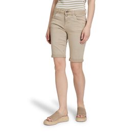 Shorts Cartoon "Damen mit Stickerei", Damen, Gr. 38, Normalgr&ouml;&szlig;en, elm, Obermaterial: 91% Baumwolle, 6% Elastomultiester, 3% Elasthan, figurbetont kurz, Hosen Shorts, Stickerei