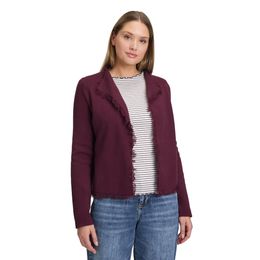 Strickjacke Cartoon "Damen mit Fransen", Damen, Gr. 34, schwarz aubergine, Obermaterial: 52% Viskose, 30% Polyester, 18% Polyamid, lässig geschnitten normal, Strickjacken Strickjacke