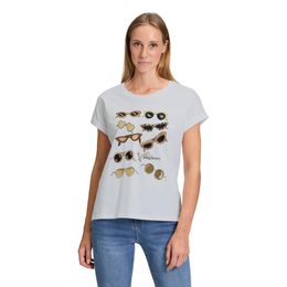 Kurzarmshirt Betty Barclay "Damen mit Aufdruck", Damen, Gr. 36, patch wei&szlig;, beige, Jersey, Obermaterial: 100% Baumwolle, loose fit normal, Rundhals, Shirts