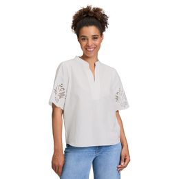 BETTY & CO Schlupfbluse BETTY & CO "Damen mit Stickerei", Damen, Gr. 36, weiß, Obermaterial: 100% Baumwolle, figurumspielend normal, Blusen Schlupfbluse