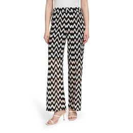 BETTY & CO Schlupfhose BETTY & CO "Damen mit Struktur", Damen, Gr. 44, Normalgr&ouml;&szlig;en, schwarz (schwarz, braun), Obermaterial: 100% Polyester. Futter: 100% Polyester, gerade lang, Hosen Schlupfhose, Material