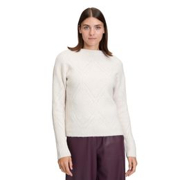 BETTY & CO Strickpullover BETTY & CO "Damen mit Struktur", Damen, Gr. 44, bright cream melange, Strick, Obermaterial: 45% Polyester, 40% Polyacryl, 13% Polyamid, 2% Elasthan, figurumspielend normal, Pullover Strickpullover