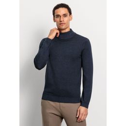 Strickpullover OLYMP "OLYMP Casual Strick", Herren, Gr. S, marine, 100% Schurwolle, Pullover Strickpullover