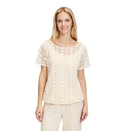Spitzenbluse Cartoon "Damen mit &uuml;berschnittenen &Auml;rmeln", Damen, Gr. 34, gelb (eggnog), Obermaterial: 100% Baumwolle, gerade normal, Rundhals, Blusen Spitzenbluse