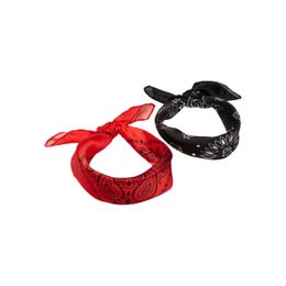 Urban Classics Damen Loop "Urban Classics Unisex Satin Bandana 2-Pack"schwarz, rot, Polyester, Modetücher