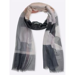 Heine Damen Modeschalgrau, gemustert, Viskose, Modet&uuml;cher