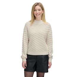 BETTY & CO Strickpullover BETTY & CO "Damen mit Struktur", Damen, Gr. 42, cream, Strick, Obermaterial: 90% Polyacryl, 10% Wolle, l&auml;ssig geschnitten normal, Pullover Strickpullover