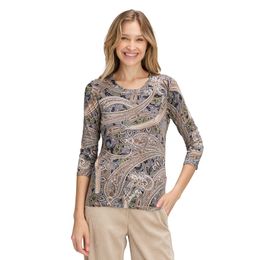 3/4-Arm-Shirt Betty Barclay "Damen mit Print", Damen, Gr. 36, grau (grau, beige), Jersey, Obermaterial: 95% Viskose, 5% Elasthan, tailliert normal, Rundhals, Shirts 3/4-Arm-Shirt