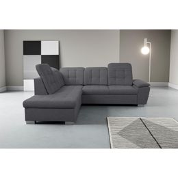 Ecksofa WERK2, B:265cm H:103cm T:215cmgrau, 100% Polyester, Wohnzimmer, Sofas, "Bonny inkl. Kopfteilverstellung, Bettfunktion, Stauraum, Breite