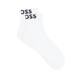 Freizeitsocken BOSS "2P SH Logo CC W", Damen, Gr. 35-38, wei&szlig; (wei&szlig; 100), Baumwollmischung, unifarben, elastisch, Socken, mit eingestricktem BOSS Logoschriftzug