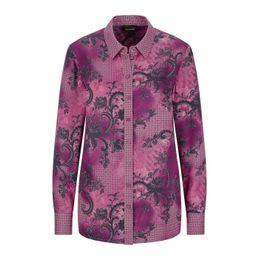 GOLDNER Damen Hemdbluse "Kurzgr&ouml;&szlig;e Elegante Satinbluse mit Paisley-Design", pink, Gr. 24, Obermaterial: 100% Viskose CV., Blusen