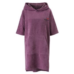 Badeponcho Kangaroosmauve, Baumwolle, Hausm&auml;ntel, "Summer, ideal f&uuml;r Sauna, Spa & im Urlaub, Damen & Herren", Surfponcho, mit Bauchtasche, 100%
