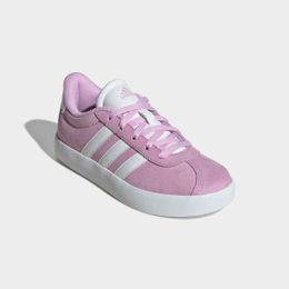Mädchen Sneaker "VL COURT 3.0", adidas Sportswear, Gr. 33, lila, Leder, Synthetik, Schuhe, inspiriert vom Design des adidas samba