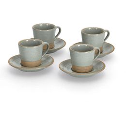 zeller PRESENT Espressotasse, Ø 5,8cm x 5,2cm, 60ml, 8 Stk., grau, Trinkgefäße, 60 ml, 8-teilig (4 Tassen/4 Untertassen)