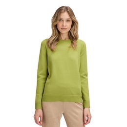 Strickpullover Betty Barclay "Damen mit Rundhalsausschnitt", Damen, Gr. 44, gr&uuml;n (fresh moss), Strick, Obermaterial: 55% Viskose, 30% Polyester, 15% Polyamid, Basic, gerade lang, Rundhals, Pullover Strickpullover