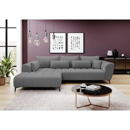 Ecksofa WERK2, B:287cm H:64cm T:220cmgrau, 92% Polyester, 8% Nylon, Wohnzimmer, Sofas, "Garay, XXL-Liegefläche, elektrisch ausziehbar auf ca. 228×126