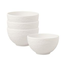 Villeroy & Boch VILLEROY & BOCH Schale "Reisbols Manufacture Rock Blanc &oslash; 10,8 cm 4er Set wei&szlig;", B/H/L: 10,8cm, wei&szlig;, Sch&uuml;sseln