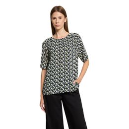 Schlupfbluse Betty Barclay "Damen mit Rundhalsausschnitt", Damen, Gr. 44, bunt (dunkelblau, gr&uuml;n), Obermaterial: 100% Viskose, figurumspielend normal, Rundhals, Blusen Schlupfbluse