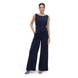 Overall Vera Mont "Damen mit weitem Bein", Damen, Gr. 36, Normalgr&ouml;&szlig;en, blau (night sky), Cr&ecirc;pe, Obermaterial: 95% Polyester, 5% Elasthan. Futter: 100% Polyester, ausgestellt, U-Boot-Ausschnitt, Overalls Overall, Bunddetail