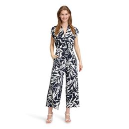 Overall Betty Barclay "Damen mit Eingrifftaschen", Damen, Gr. 38, Normalgr&ouml;&szlig;en, blau (dunkelblau, wei&szlig;), Jersey, Obermaterial: 95% Polyester, 5% Elasthan. Besatz: 95% Polyester, 5% Elasthan., figurumspielend, Overalls Overall, Form