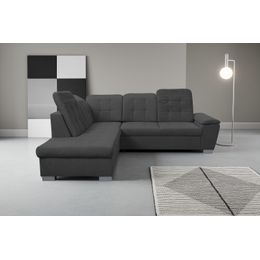 Ecksofa WERK2, B:265cm H:103cm T:215cmgrau, 100% Polyester, Wohnzimmer, Sofas, "Bonny inkl. Kopfteilverstellung, Bettfunktion, Stauraum, Breite