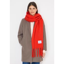 Cecil Damen Schalpumkin orange, unifarben, Stoff, 100% Polyester, Modetücher, mit Fransenkante