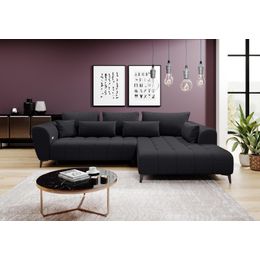 Ecksofa WERK2, B:287cm H:64cm T:220cmgrau, 92% Polyester, 8% Nylon, Wohnzimmer, Sofas, "Garay, XXL-Liegefläche, elektrisch ausziehbar auf ca. 228×126