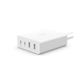 Belkin USB-Ladegerät "108W 4-Port GaN, 2x USB-C, 2x USB-A, 2m Netzkabel", B:12,8cm H:4,3cm T:16cm, weiß, Ladegeräte, für Laptops Tablets Smartphones