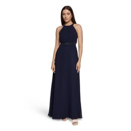 Abendkleid Vera Mont "Damen r&uuml;ckenfrei", Damen, Gr. 46, Normalgr&ouml;&szlig;en, blau (night sky), Chiffon, Obermaterial: 100% Polyester; Futter: 100% Polyester, festlich, ausgestellt lang, amerikanischer Ausschnitt, Kleider Abendkleid, Pailletten