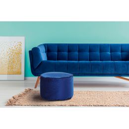 Stauraumhocker Kayoom, B:47cm H:32cm T:47cm, blau, Bezug: 100% Polyester (Samt) / F&uuml;llmaterial: 100% Polystryol, Hocker, "Pouf Taj Mahal 125,