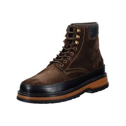 Schnürstiefelette Gant "Gant Stiefelette Veloursleder", Damen, Gr. 45, braun (dunkelbraun), Veloursleder, Schuhe Schnürstiefelette