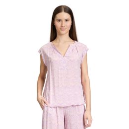 Schlupfbluse Cartoon "Damen mit Muster", Damen, Gr. 36, lila (wei&szlig;, violett), Obermaterial: 100% Viskose, figurumspielend normal, U-Boot-Ausschnitt, Blusen Schlupfbluse