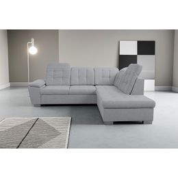 Ecksofa WERK2, B:265cm H:103cm T:215cmgrau, 100% Polyester, Wohnzimmer, Sofas, "Bonny inkl. Kopfteilverstellung, Bettfunktion, Stauraum, Breite