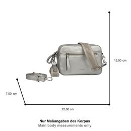 Gabor Damen Handtasche "Silena", silber, Polyurethan, clean, gepflegt, gepr&auml;gtes Muster, unifarben, Taschen, hochwertig gewebte Gurtband und ein