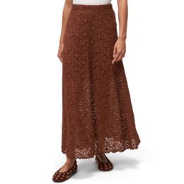 Midirock Zero "Damen aus Spitze", Damen, Gr. 38, cappuccino, Spitze, Obermaterial: 50% Baumwolle, 45% Polyamid, 5% Elasthan, durchscheinend, figurbetont lang, R&ouml;cke, Plain/ohne Details